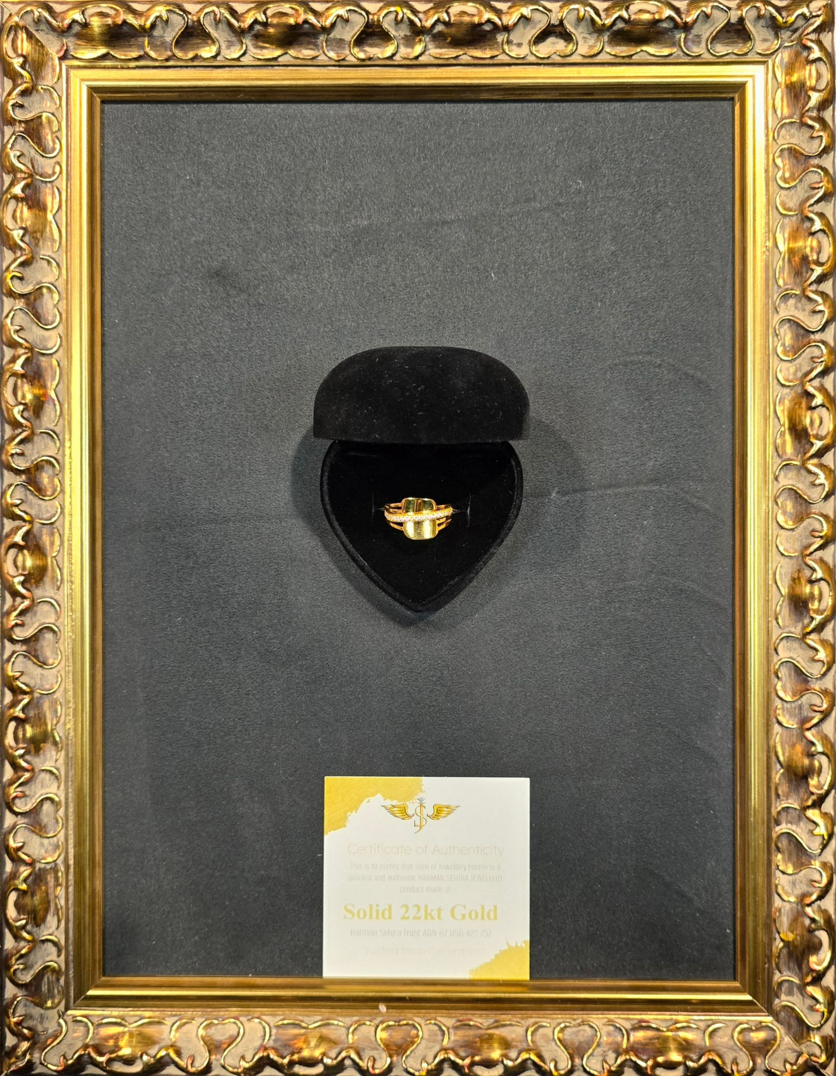 22KT Gold crystal line adornment Ring – Harman Sehjra Jewellery