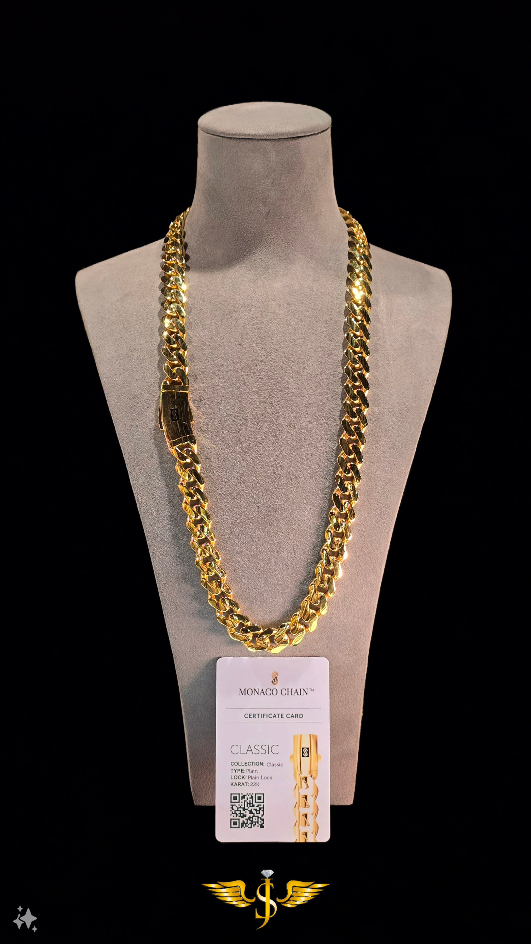 22KT Gold Monaco Chain Classic 71.29g – Harman Sehjra Jewellery